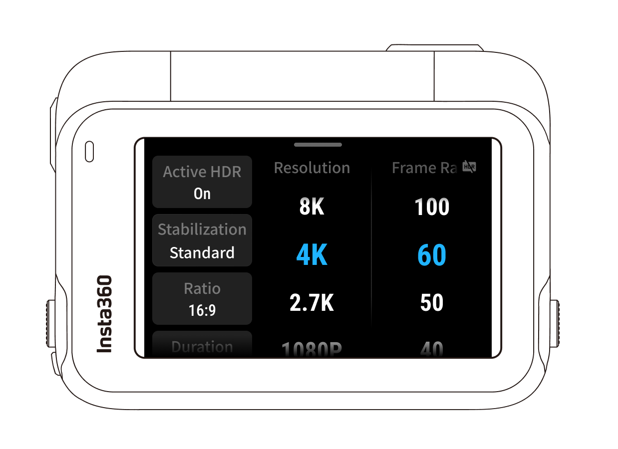 Insta360 acepro2 Camera Tutorial-Using the Screen